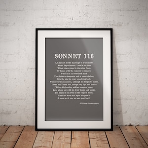 Shakespeare Sonnet 116 Love Poem Print - William Shakespeare Quotes - Etsy