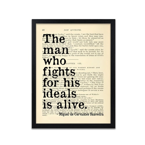 Cervantes Literary Art Print don Quixote Quote | Etsy
