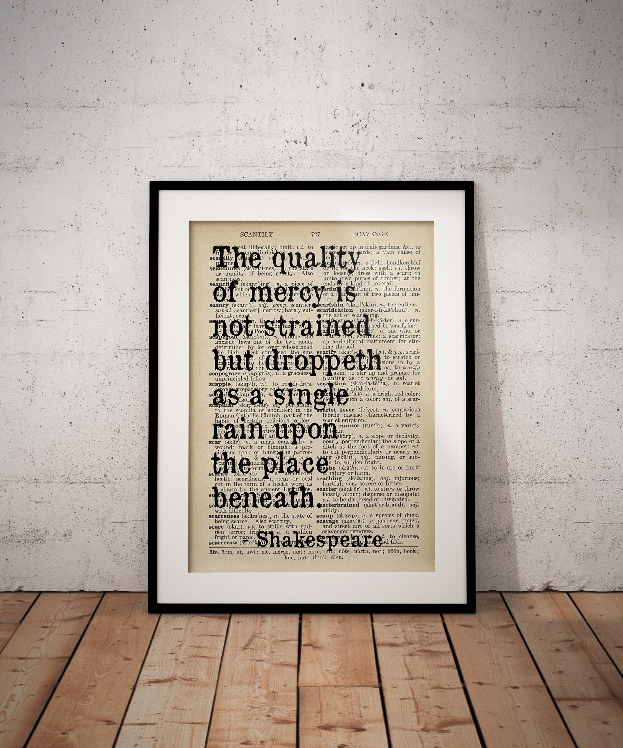 Shakespeare Quote Prints - Quality of Mercy, Merchant of Venice ...