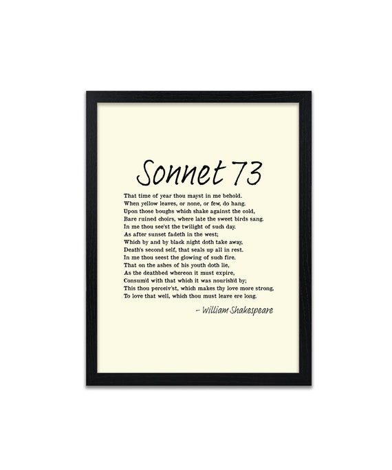 Shakespeare Sonnet 73 Love Poem Print William Shakespeare - Etsy