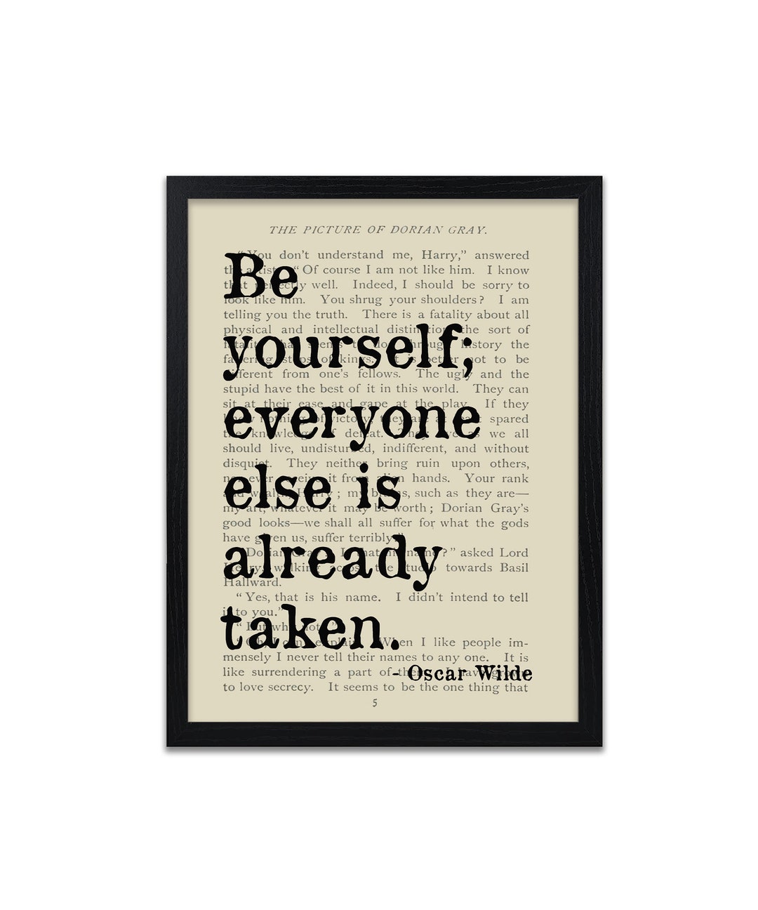 Oscar Wilde Quote Print - Be Yourself Quotes - Unframed - Personalised ...