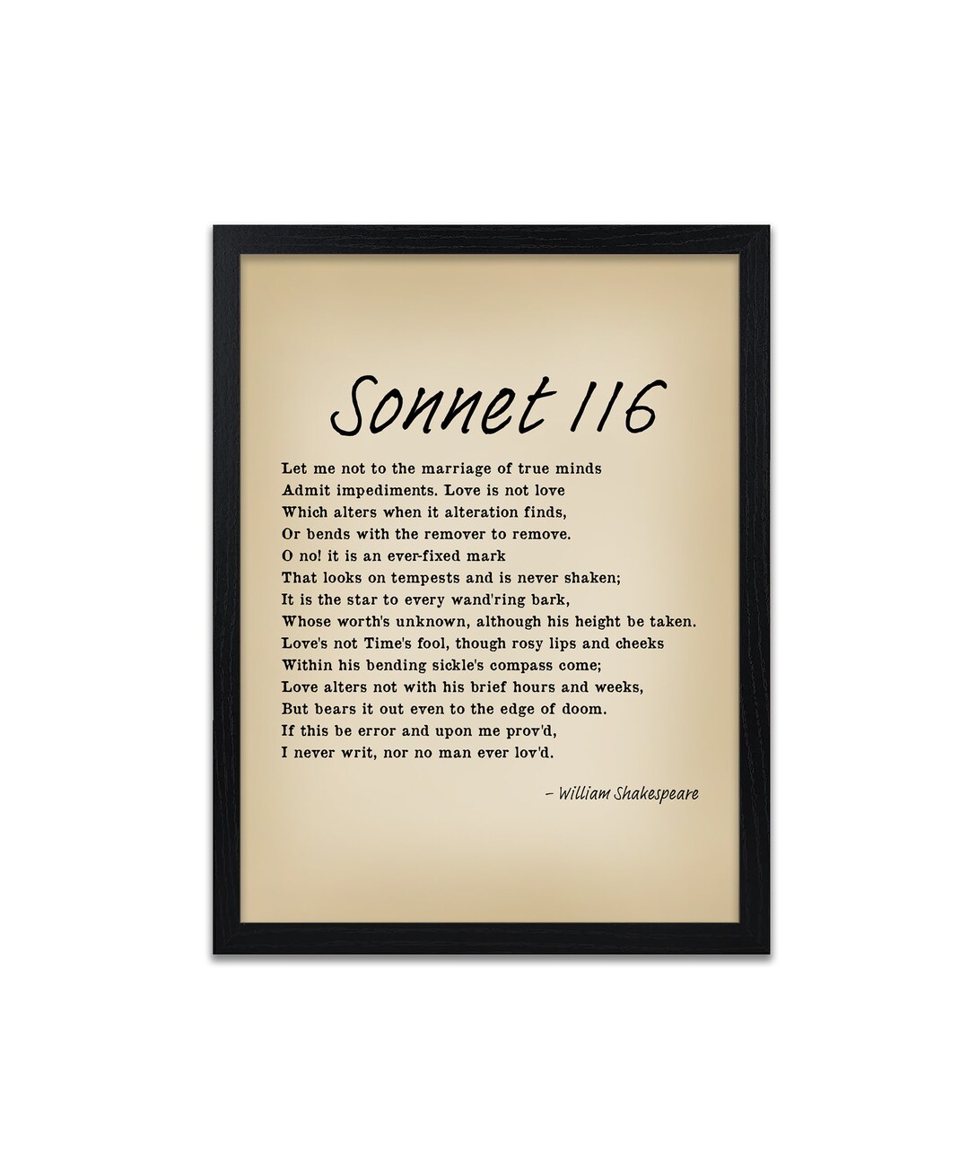 Shakespeare Sonnet 116 Love Poem Print William Shakespeare Quotes - Etsy