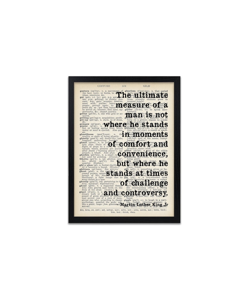 Martin Luther King Jr Measure of a Man Quote Print - Etsy UK