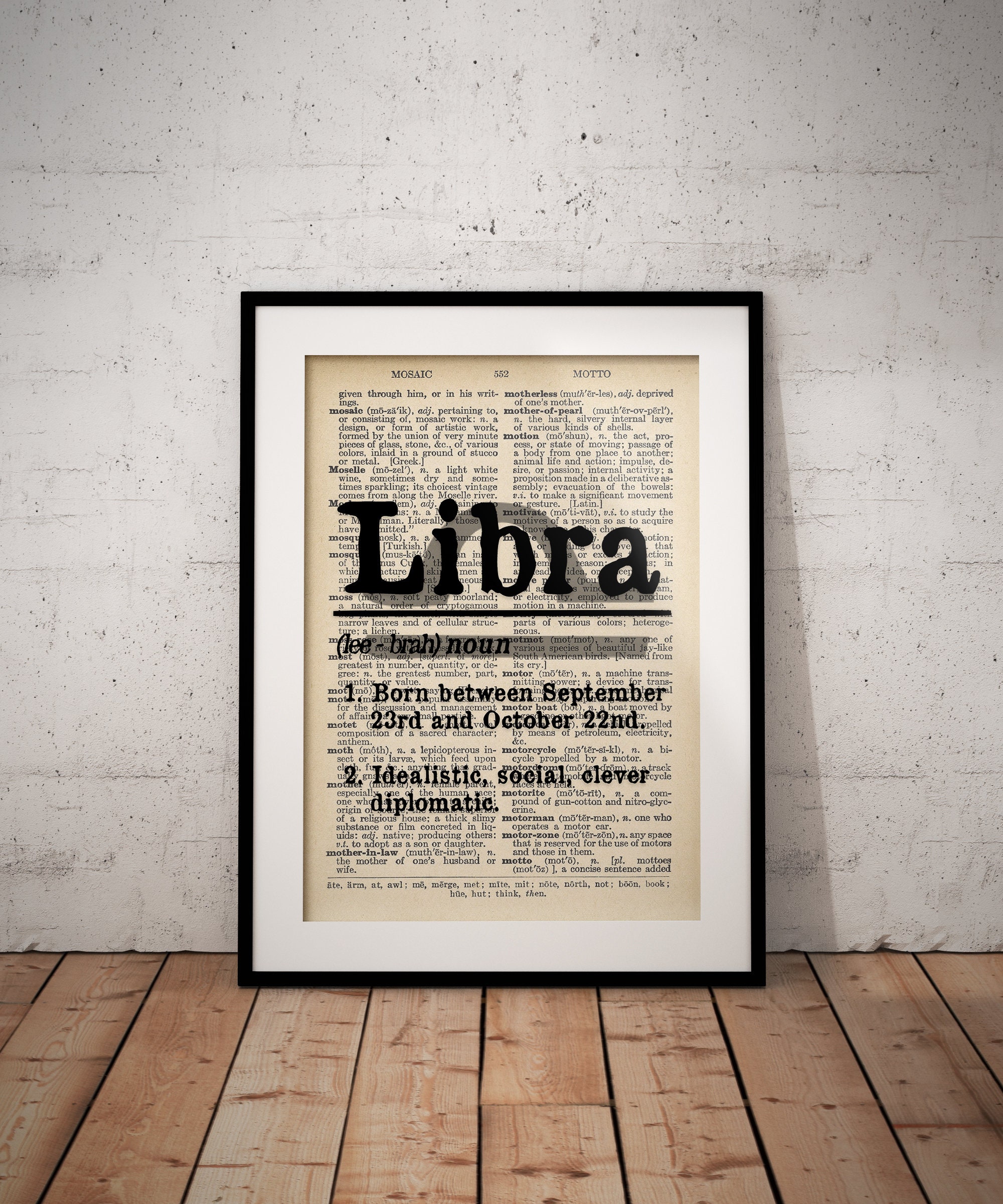 Libra Definition Prints Horoscope Definition Print Zodiac | Etsy