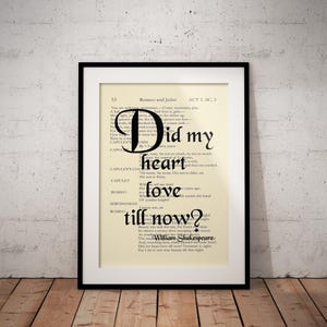 Shakespeare Quote Prints - Romeo and Juliet Quotes - Customisable ...