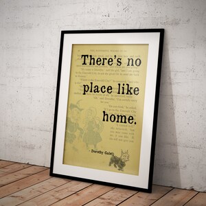 Wizard of Oz No Place Like Home Quote Print - Etsy