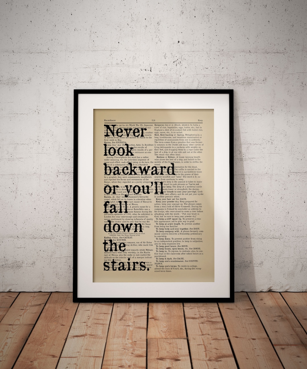 Never Look Back Quote Print - Inspirational Life Quotes - Frame Not ...