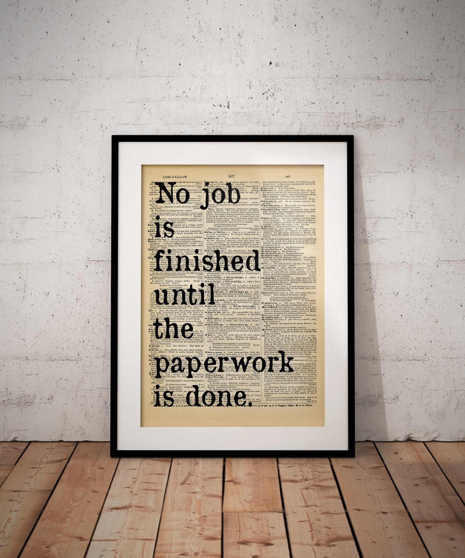 No Job Finished Until Paperwork is Done Funny Bathroom Quote - Etsy