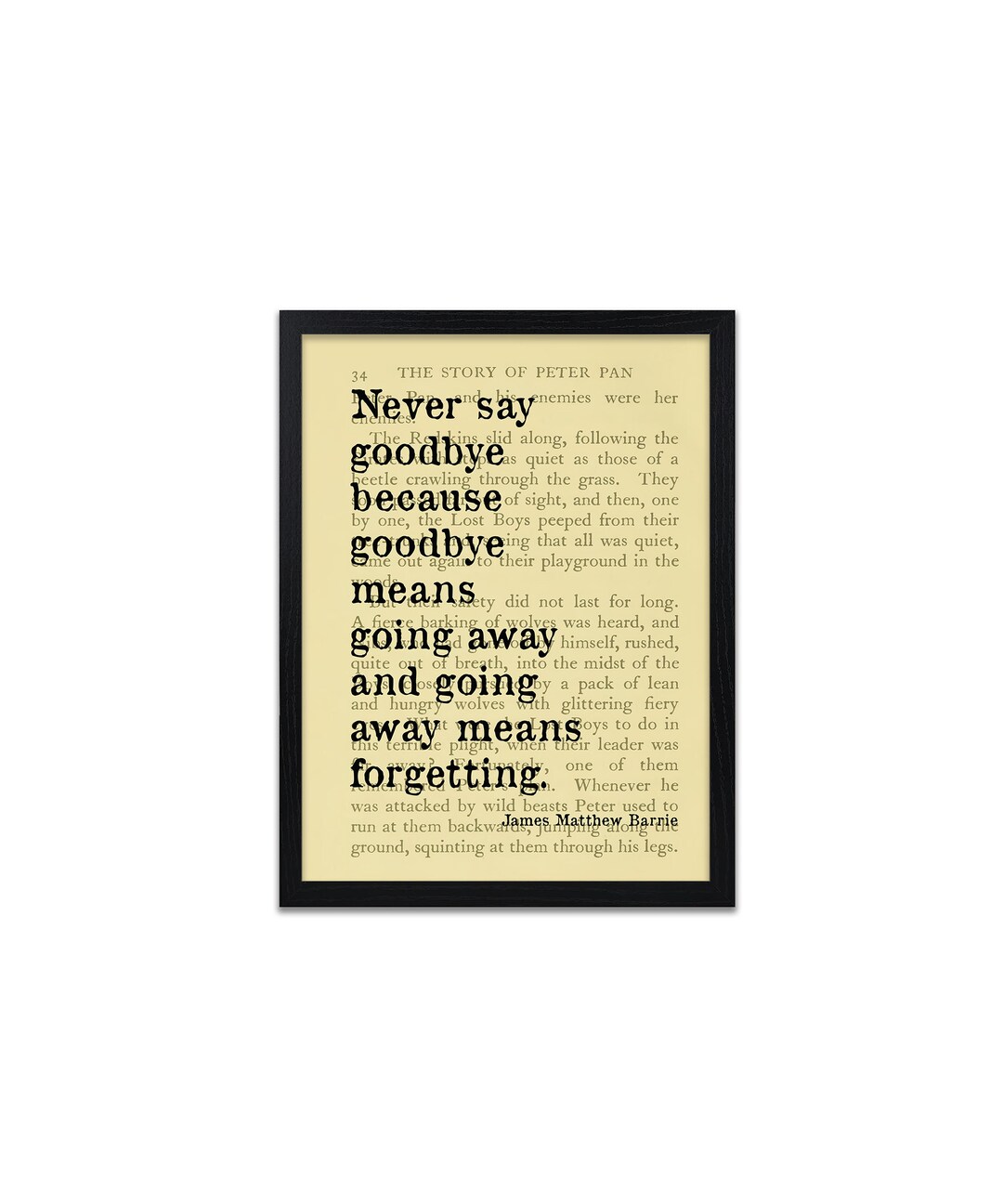 Peter Pan Book Quote Print Literary Prints - Etsy