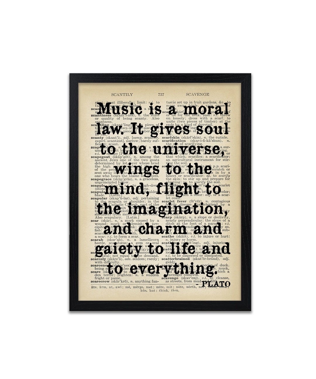 Plato Music Quote Prints Music Quotes Print Prints for Music Lovers - Etsy