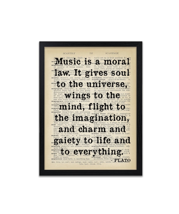 Plato Music Quote Prints Music Quotes Print Prints for - Etsy