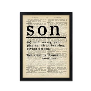 Personalised Son Dictionary Page Definition Print - Custom Option ...