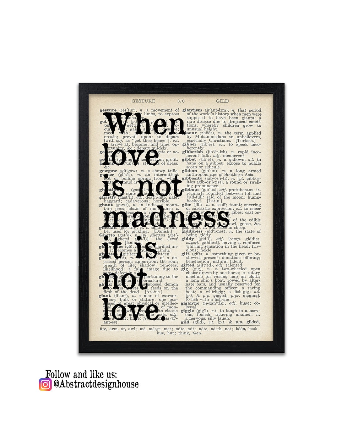 Love Quote Print – Vintage Dictionary Page Art - Etsy UK