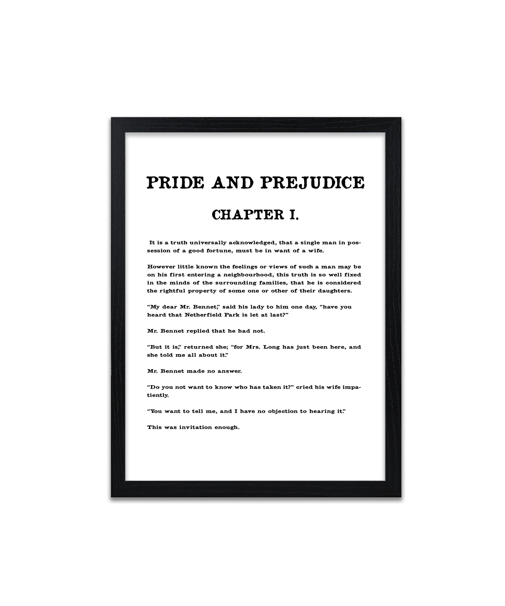 Pride and Prejudice Novel Quote Print Literary Art Prints | Etsy