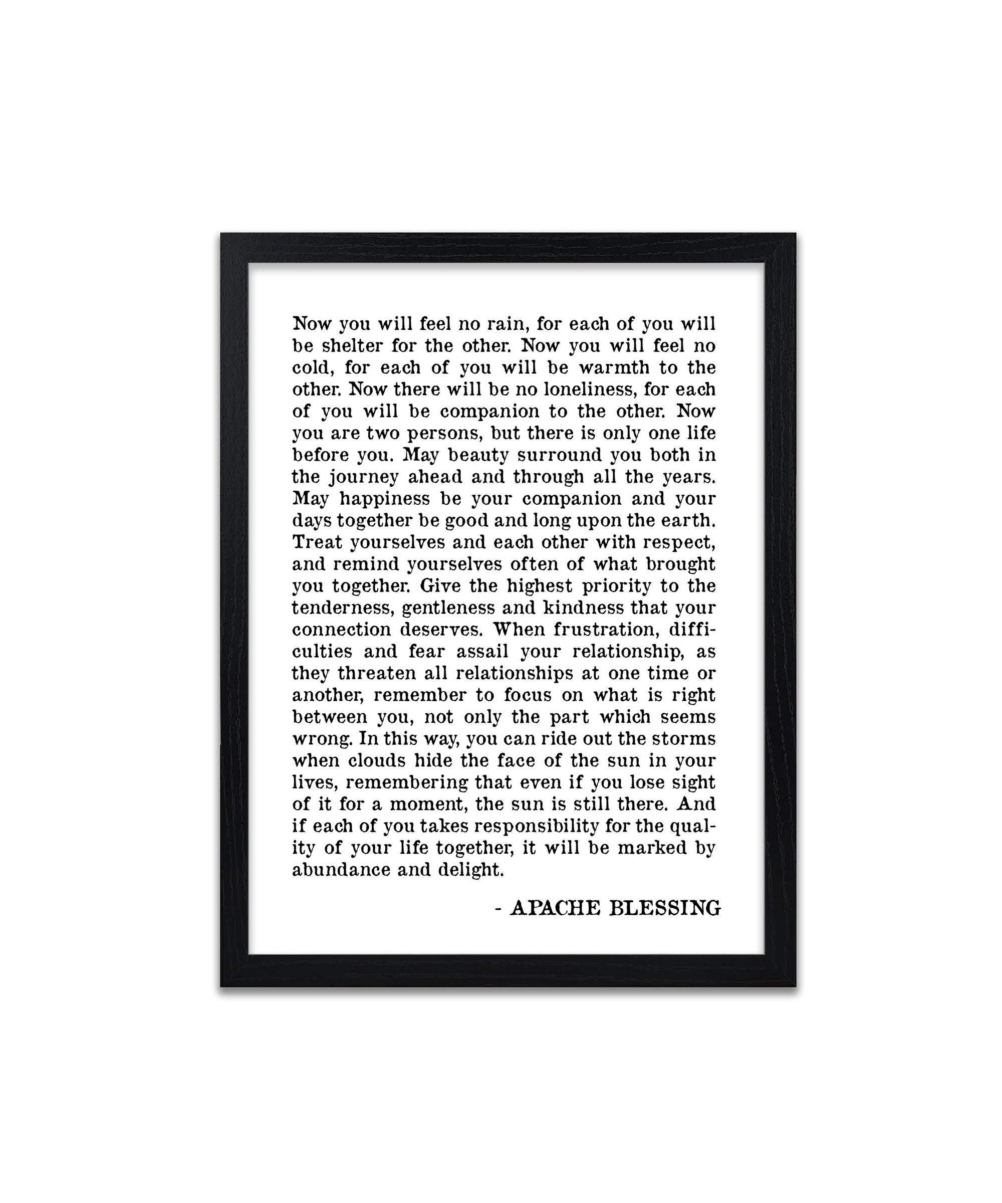 Apache Blessing Poem Art Print - Native American Wedding Gift - Etsy UK