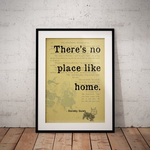 Wizard of Oz No Place Like Home Quote Print - Etsy
