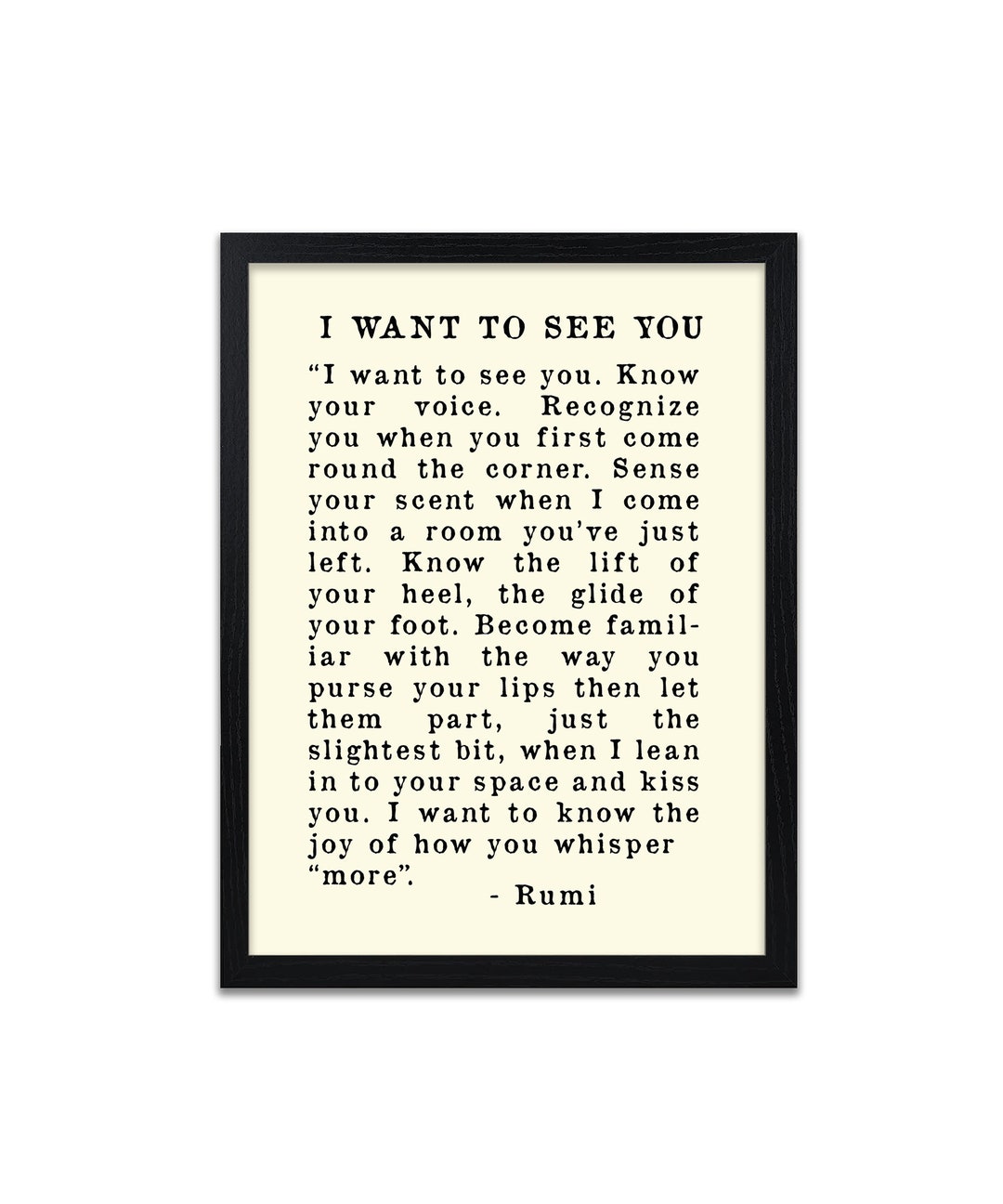 When I See You Poem Print - Rumi Poem Poster - Love Poems Prints ...