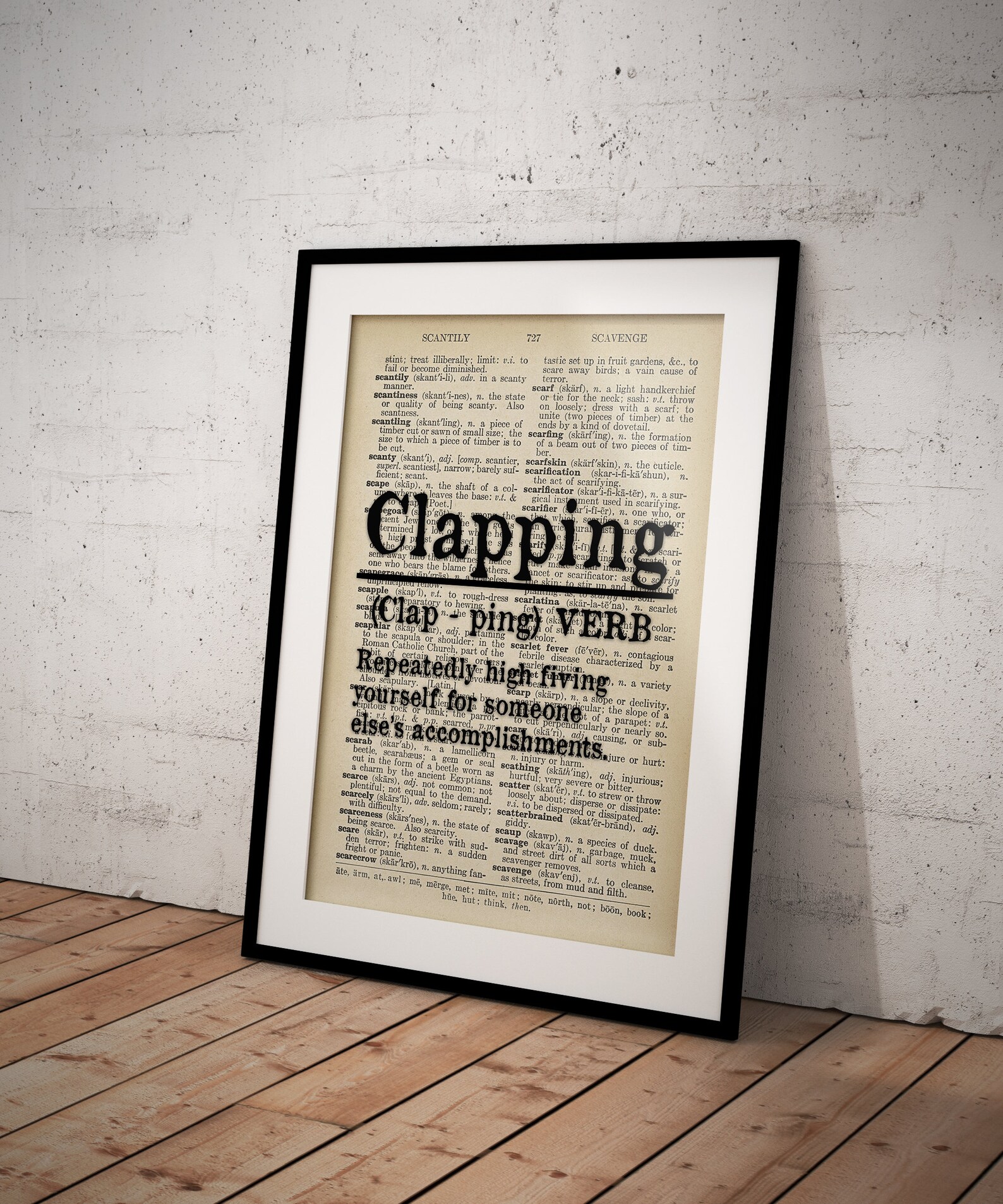 Personalisable Clapping Dictionary Page Definition Print - Custom ...