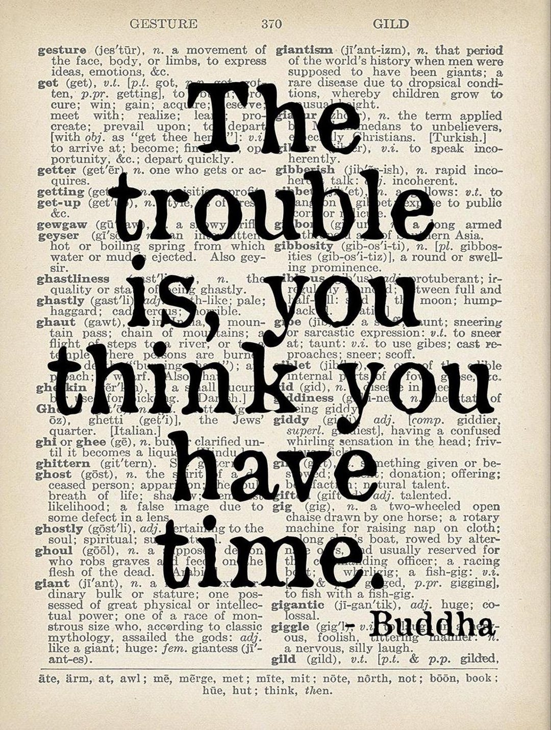 Inspirational You Think You Have Time Quote Print - Buddha Quotes ...