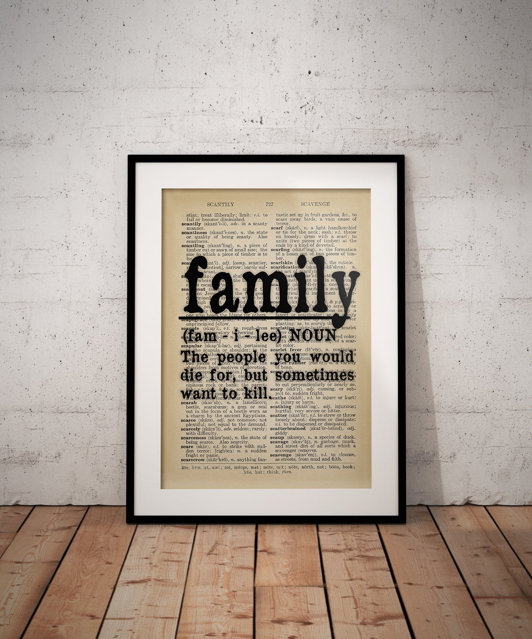Funny Family Definition Giclée Art Print | A6-A2 Sizes | Unframed - Etsy