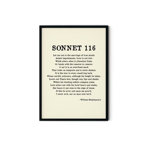 Shakespeare Sonnet 116 Love Poem Print - William Shakespeare Quotes - Etsy