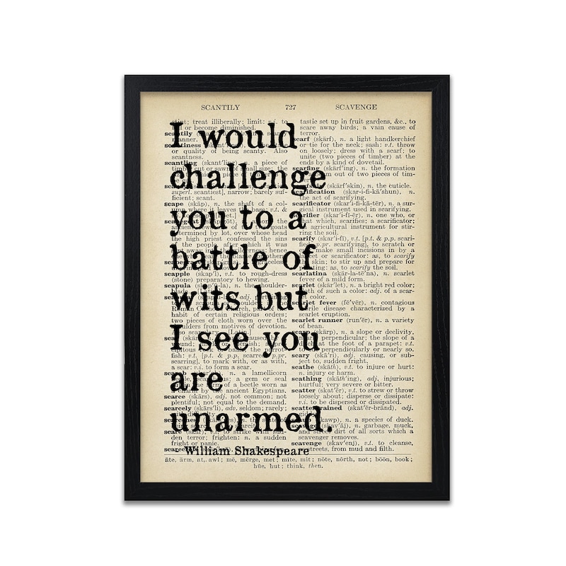 Shakespeare Quote Poster Art - Etsy UK