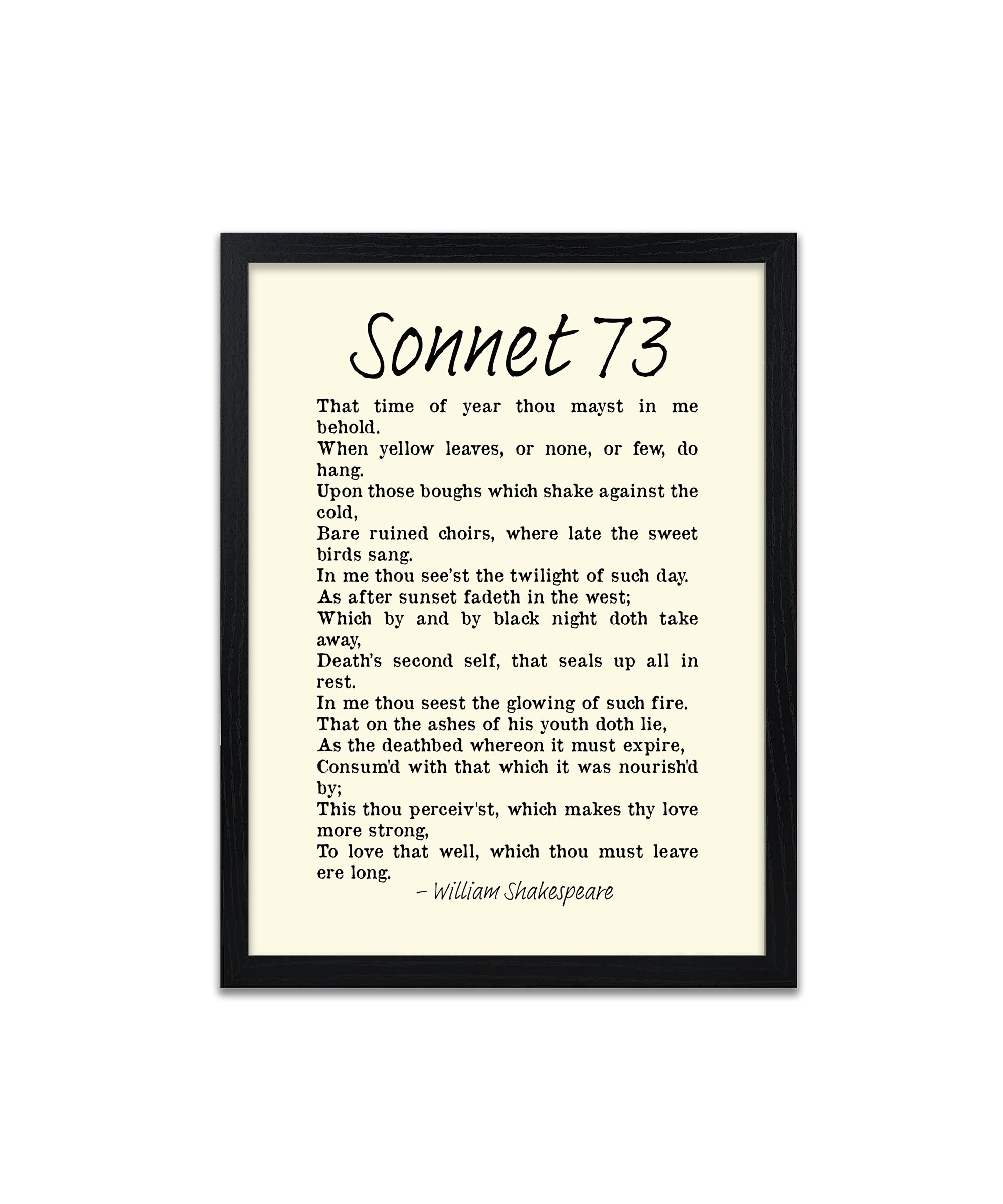 Shakespeare Sonnet 73 Love Poem That Time Of Year Thou Mayst | Etsy
