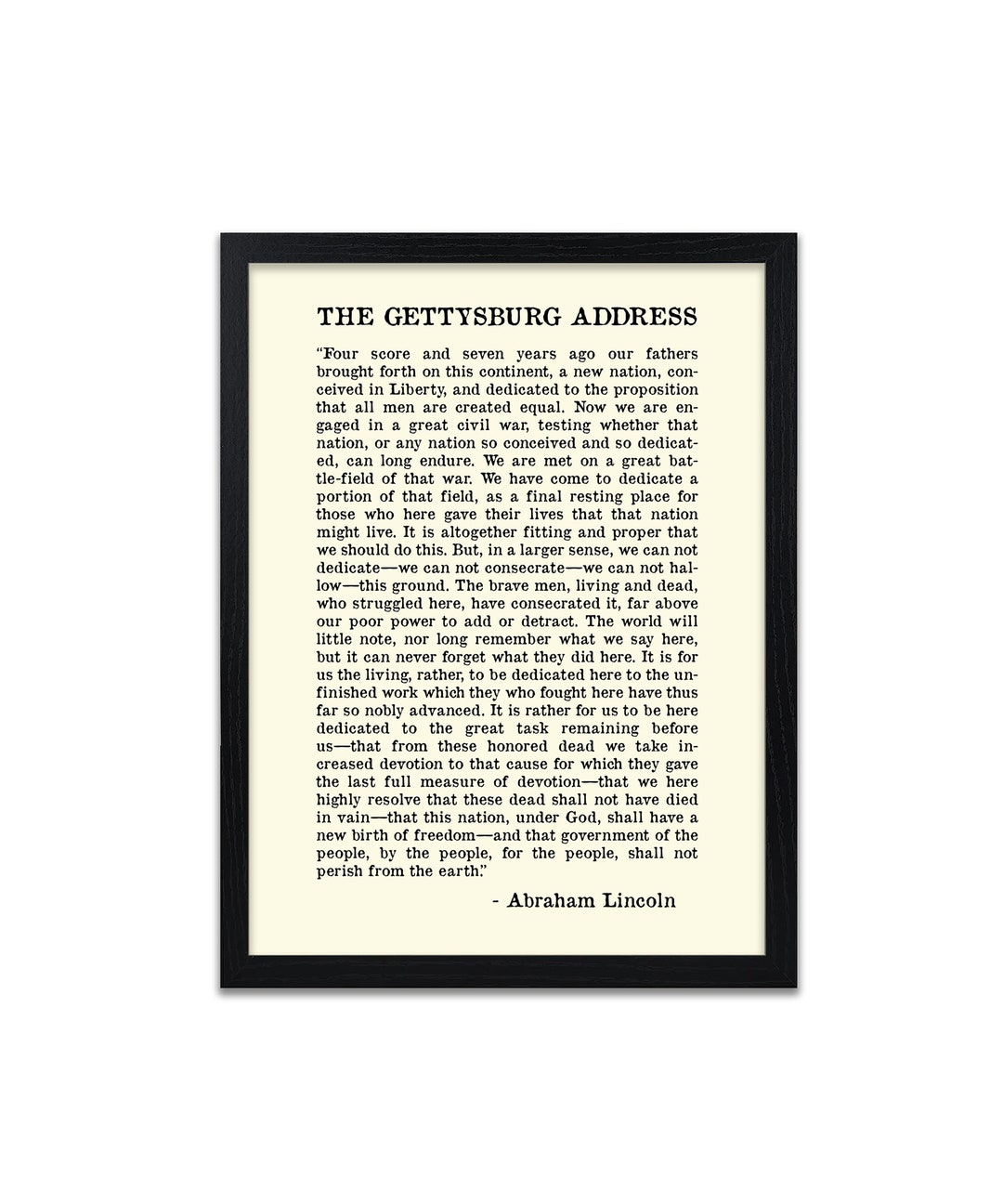The Gettysburg Address Quote Print - Abraham Lincoln Quotes - Abraham ...
