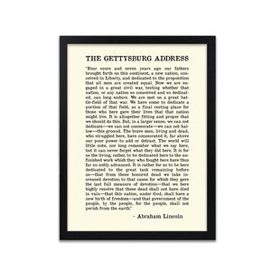 The Gettysburg Address Quote Print - Abraham Lincoln Quotes - Abraham ...