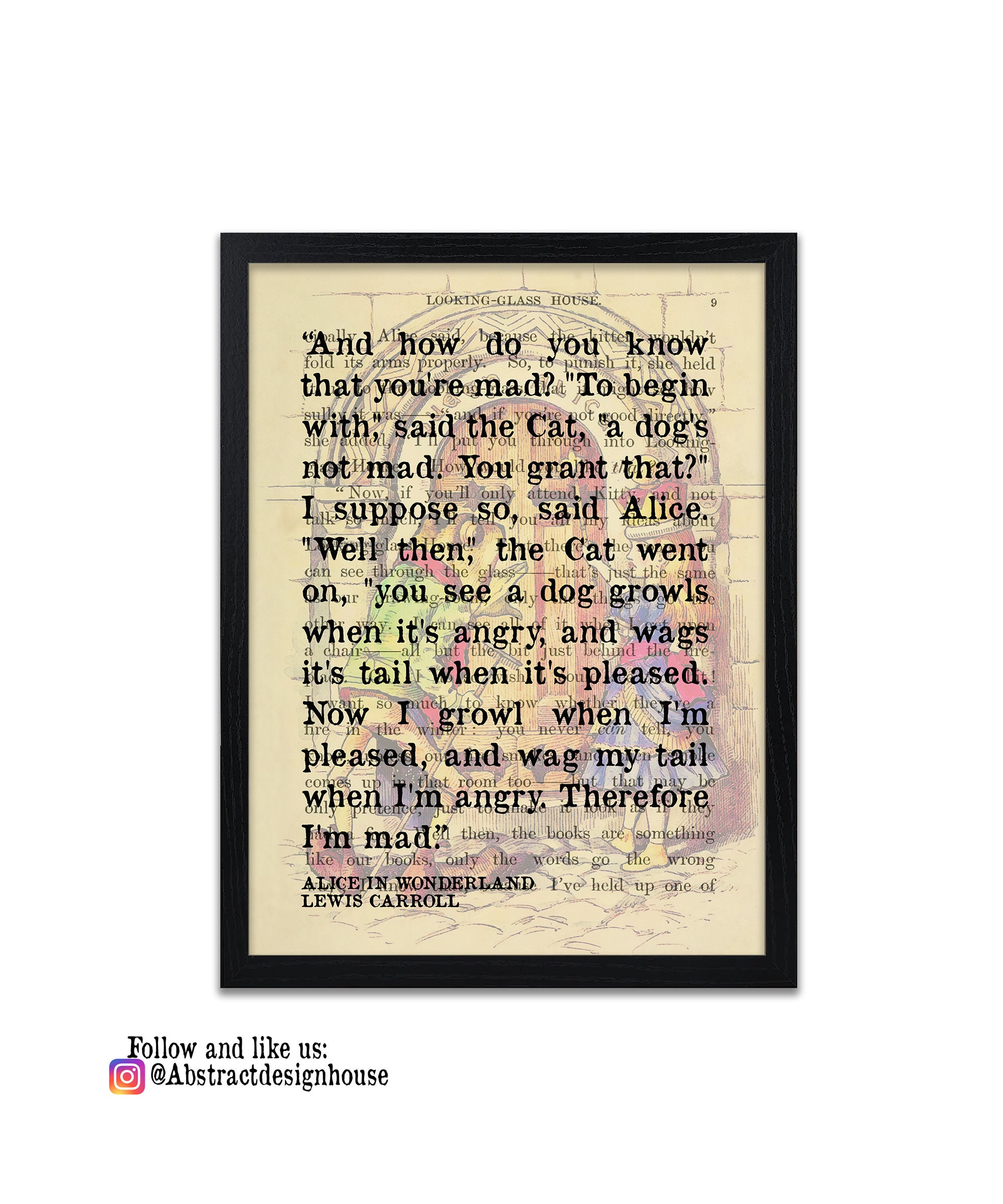 Through the Looking Glass Quote Print Madness Quotes Alice | Etsy