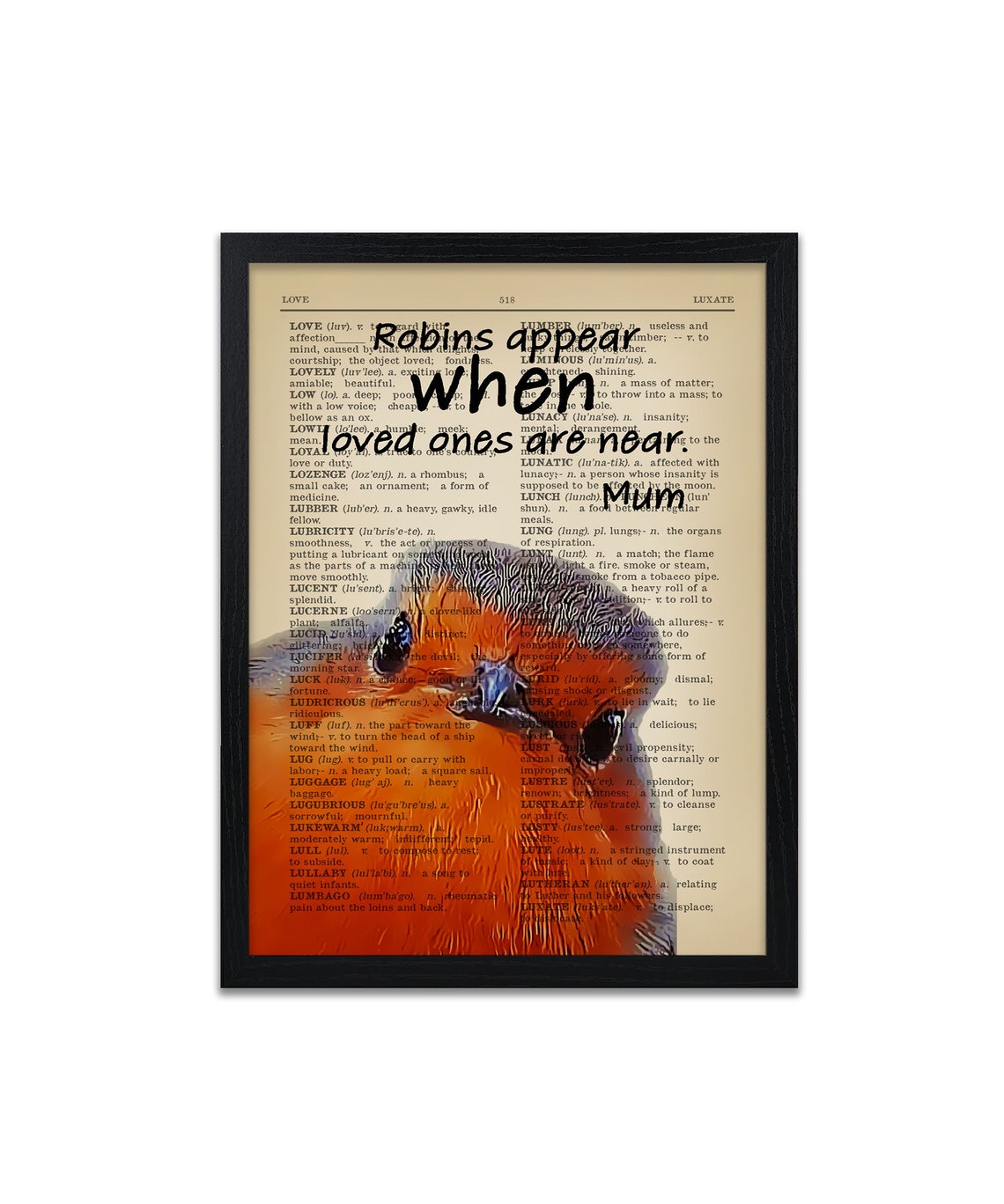 Robins Appear When Loved Ones Are Near Robin Quote Wall Art - Etsy ...
