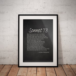 Shakespeare Sonnet 73 Love Poem Print - William Shakespeare Quotes - Etsy