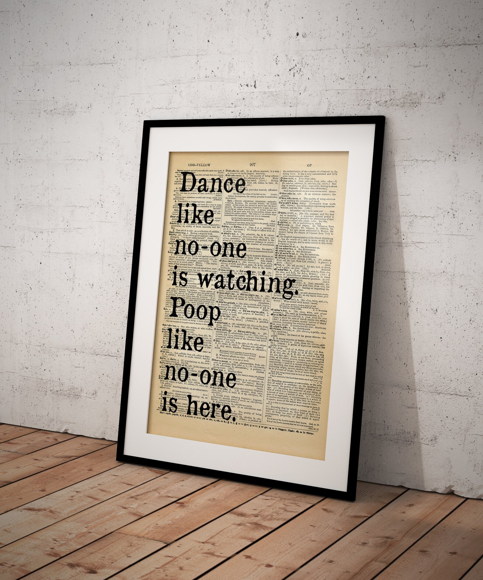 Poop Like No-one is Here - Funny Dictionary Page Bathroom Quote Print ...
