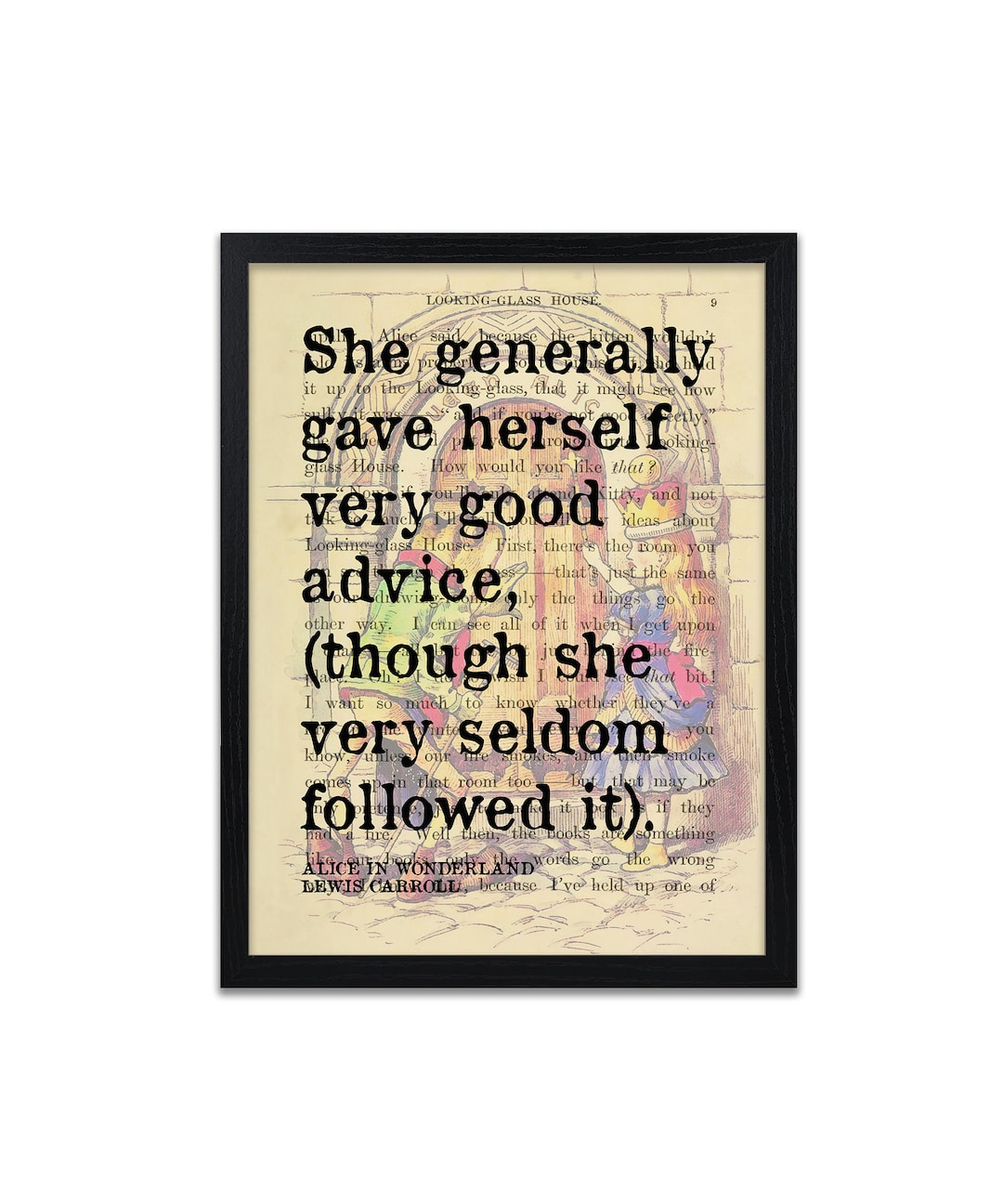 Through the Looking Glass Quote Print Good Advice Alice in Wonderland ...