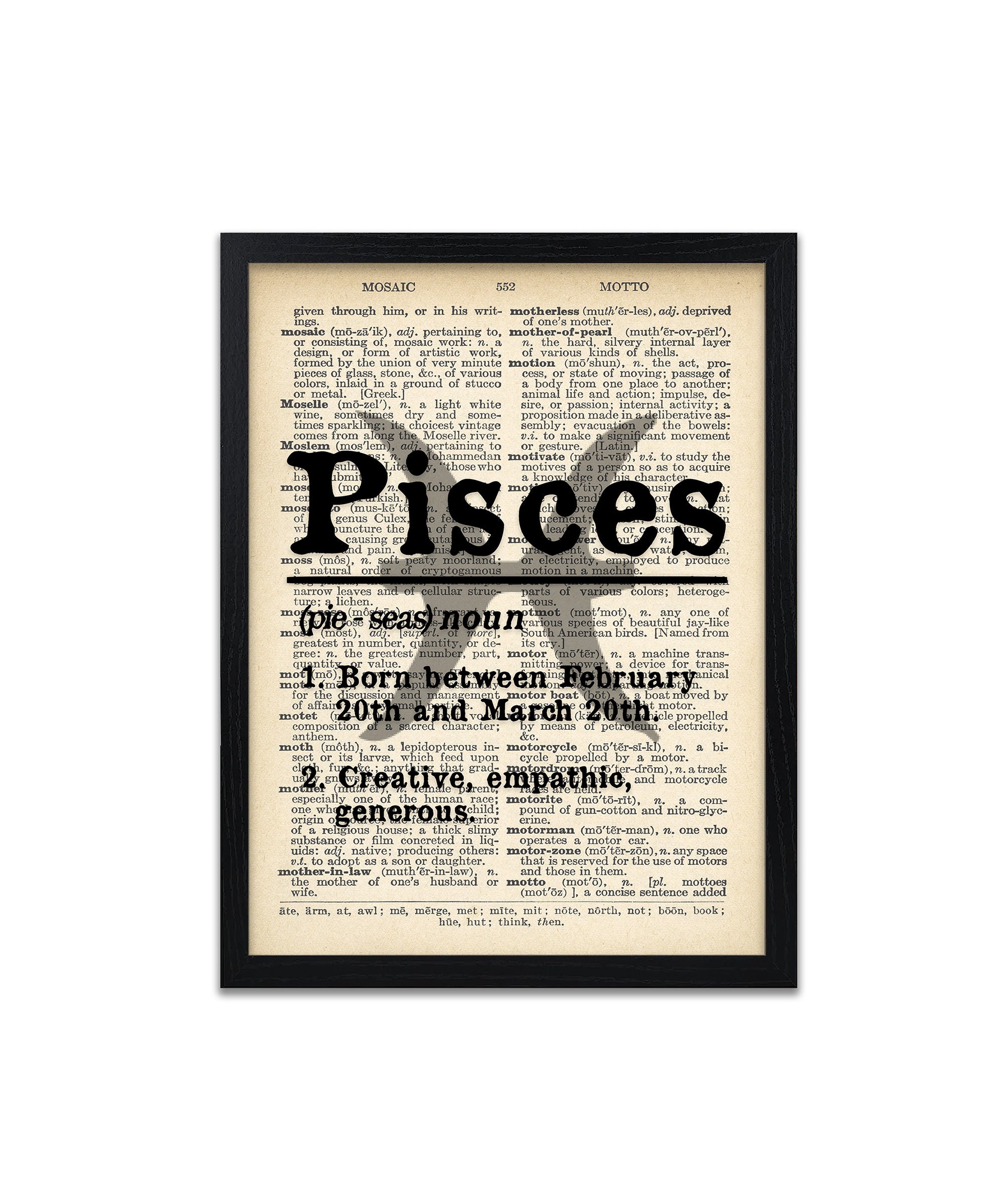 Pisces Definition Prints Horoscope Definition Print Zodiac | Etsy