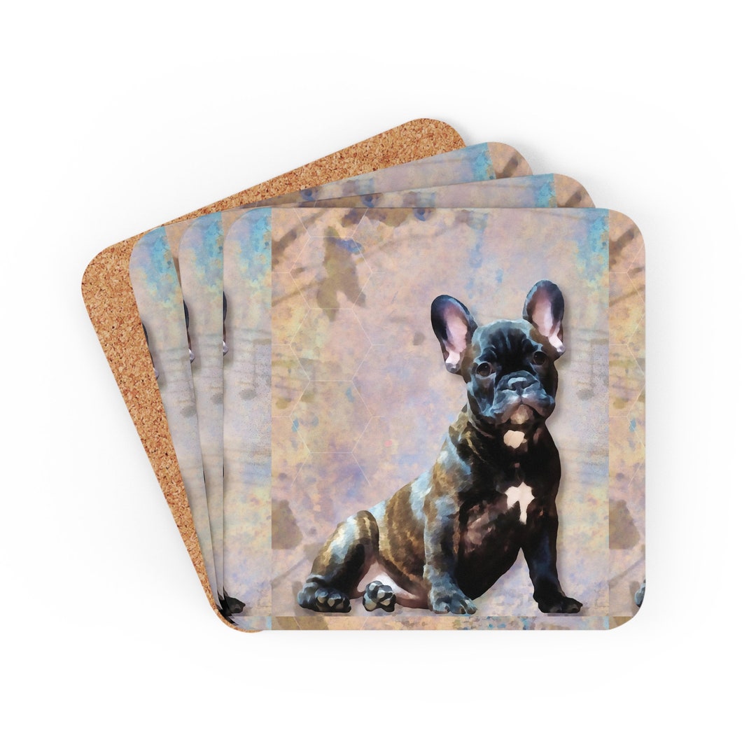 French Bulldog Coasters French Bulldog Gift Corkwood Coaster - Etsy