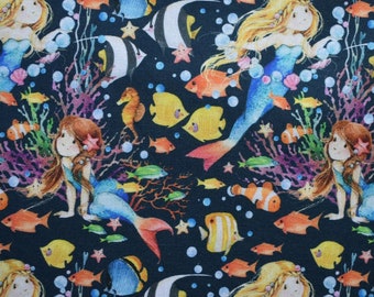 Mermaid Cotton Fabric - Etsy UK