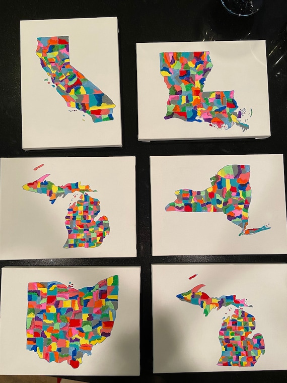 Custom State Paintings | Etsy