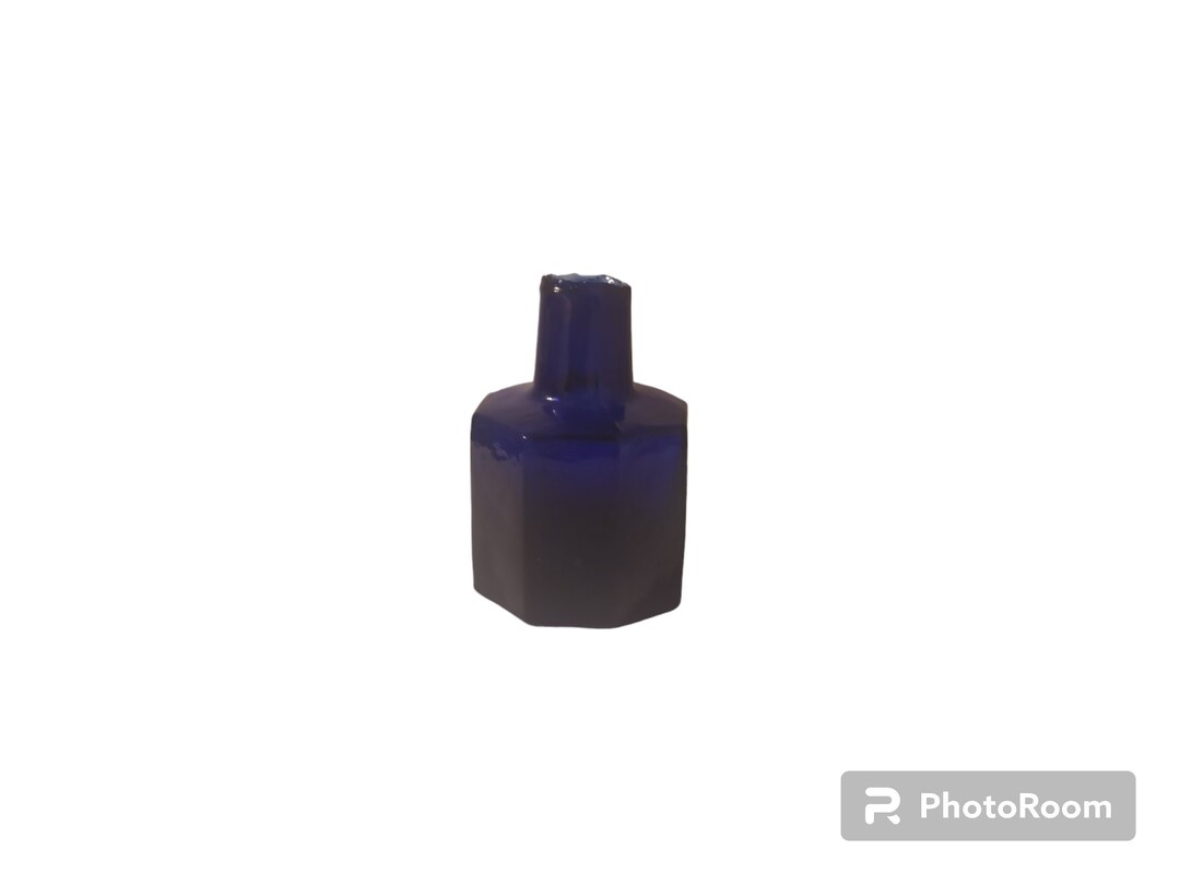 One Vintage Blue Hexagonal Ink Shear Lip Inkwell Found Mudlarking - Etsy