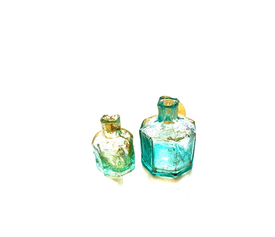 Vintage Pair of Victorian Shear Lip Inkwells Aqua Found Mudlarking - Etsy