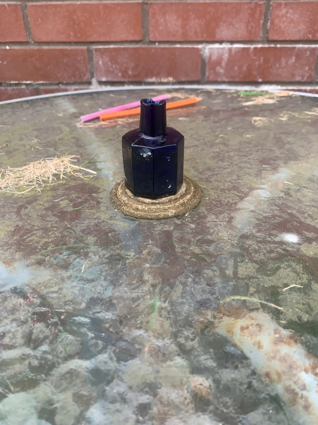 One Vintage Deep Cobalt Blue Shear Lip Ink Bottle Found Mudlarking ...