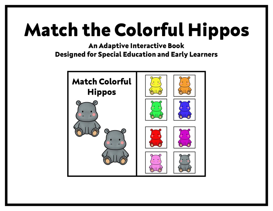 Adaptive Interactive Book Hippos - Etsy