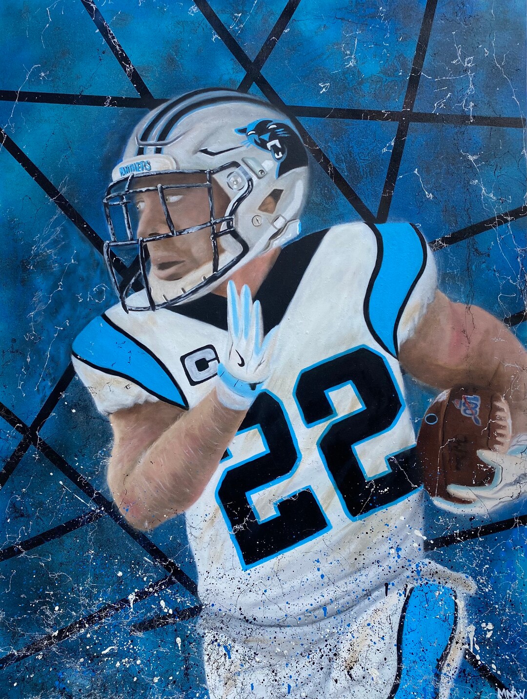 Christian Mccaffrey Painting - Etsy