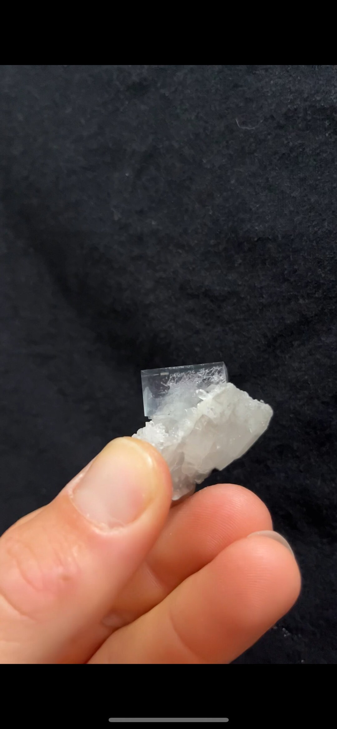 Optical Light Blue Fluorite Cube With Purple Phantom on Quartz Matrix ...