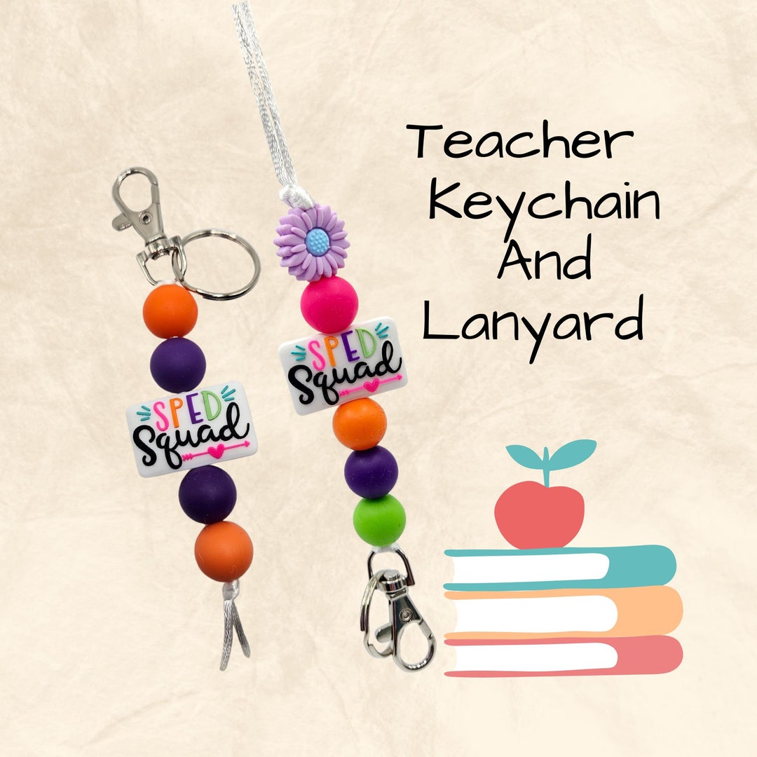 SPED Squad Teacher Lanyard ID Holder and Sped Teacher Keychain ID Badge ...