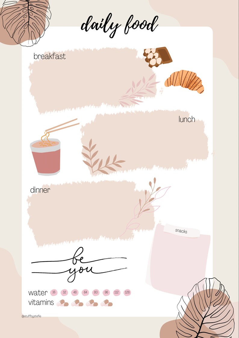 Digital Daily Food Tracker - Etsy