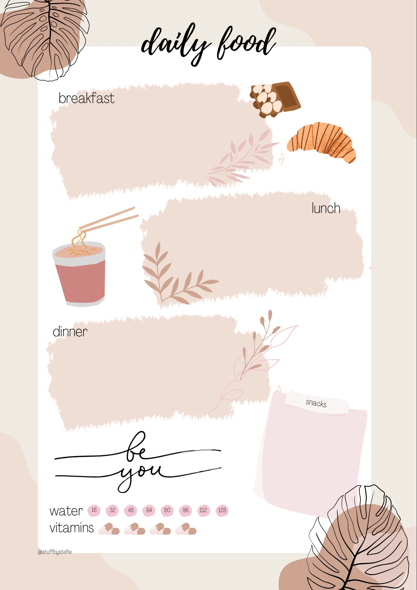 Digital Daily Food Tracker - Etsy