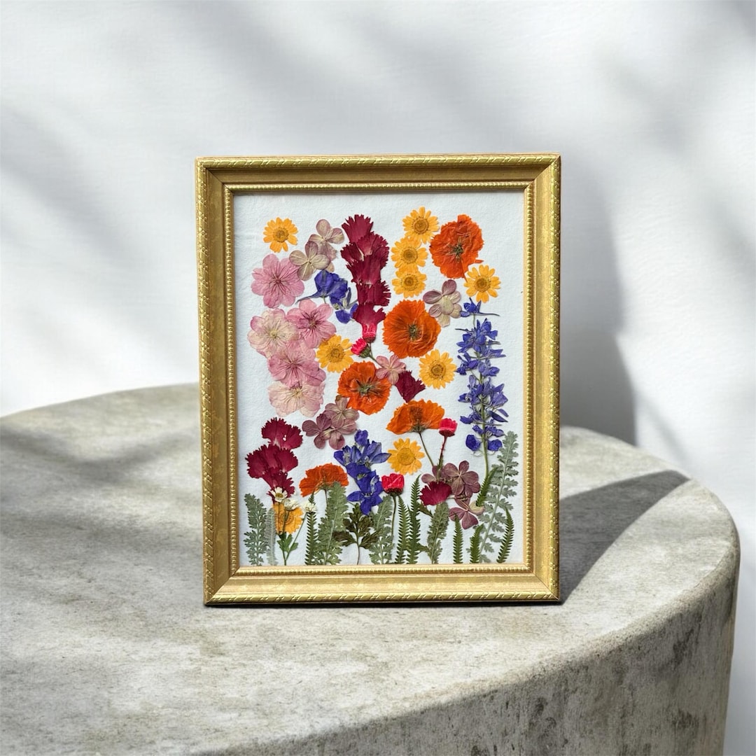 Pressed Flower Art, Handmade, Dried Flower Frame, Dried Flower Art ...