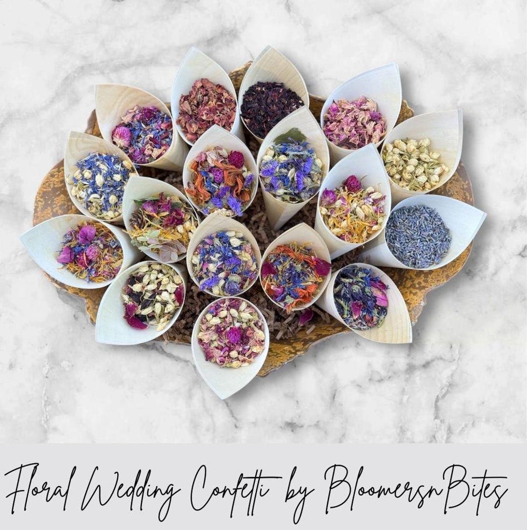 Dried Flower Wedding Confetti: Natural Biodegradable Petal Toss, Floral ...