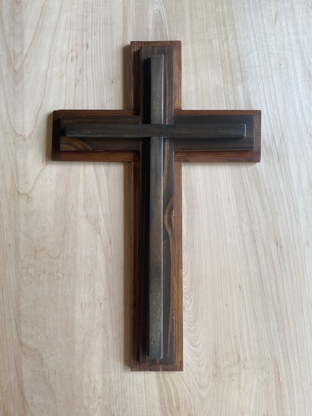 Triple Layered Wooden Cross #4 - Etsy